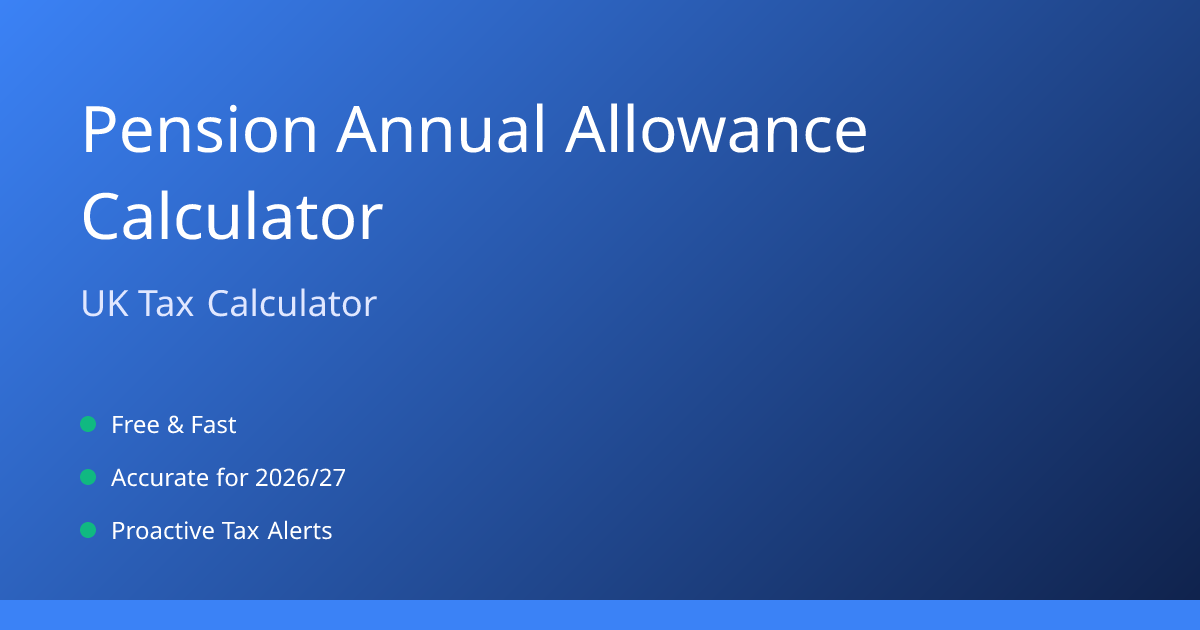 Pension Annual Allowance Calculator: Carry Forward & Taper | TaxRadar